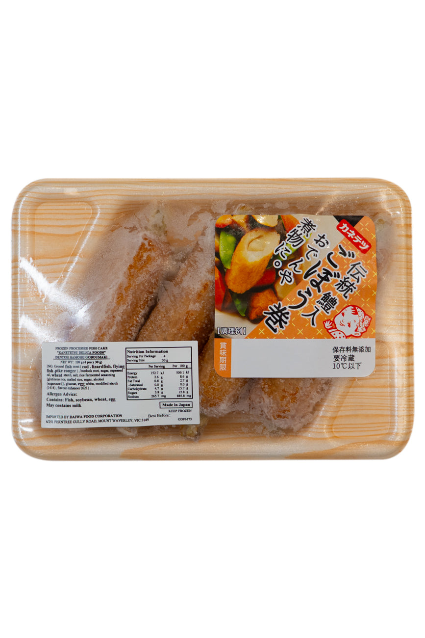 Kanetetsu Hamoiri Goboumaki Fish Cake with Burdock 120g (30g X 4p)-Ichiba Junction – ichibajunction