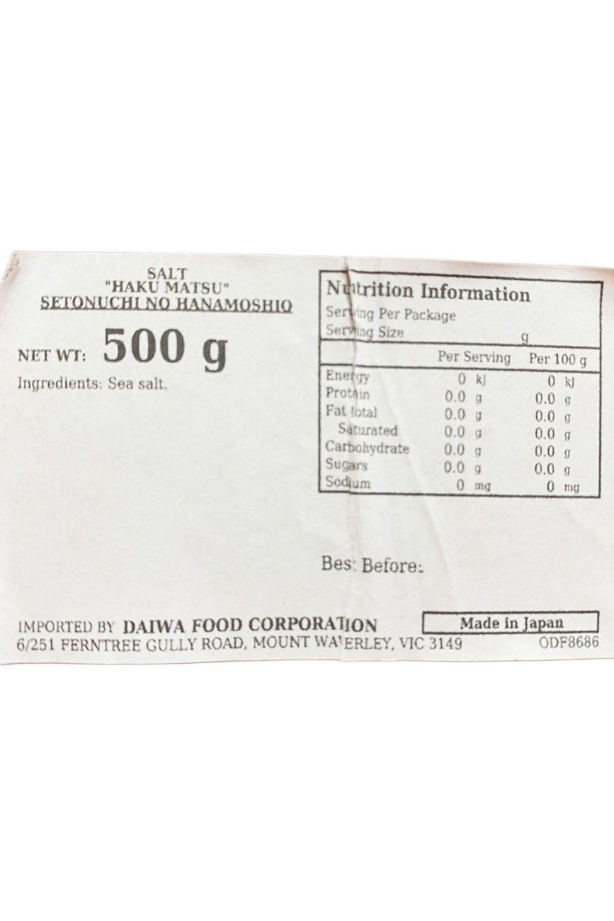 HAKU MATSU Setouchi no Hanamoshio Salt 500g-Ichiba Junction – ichibajunction