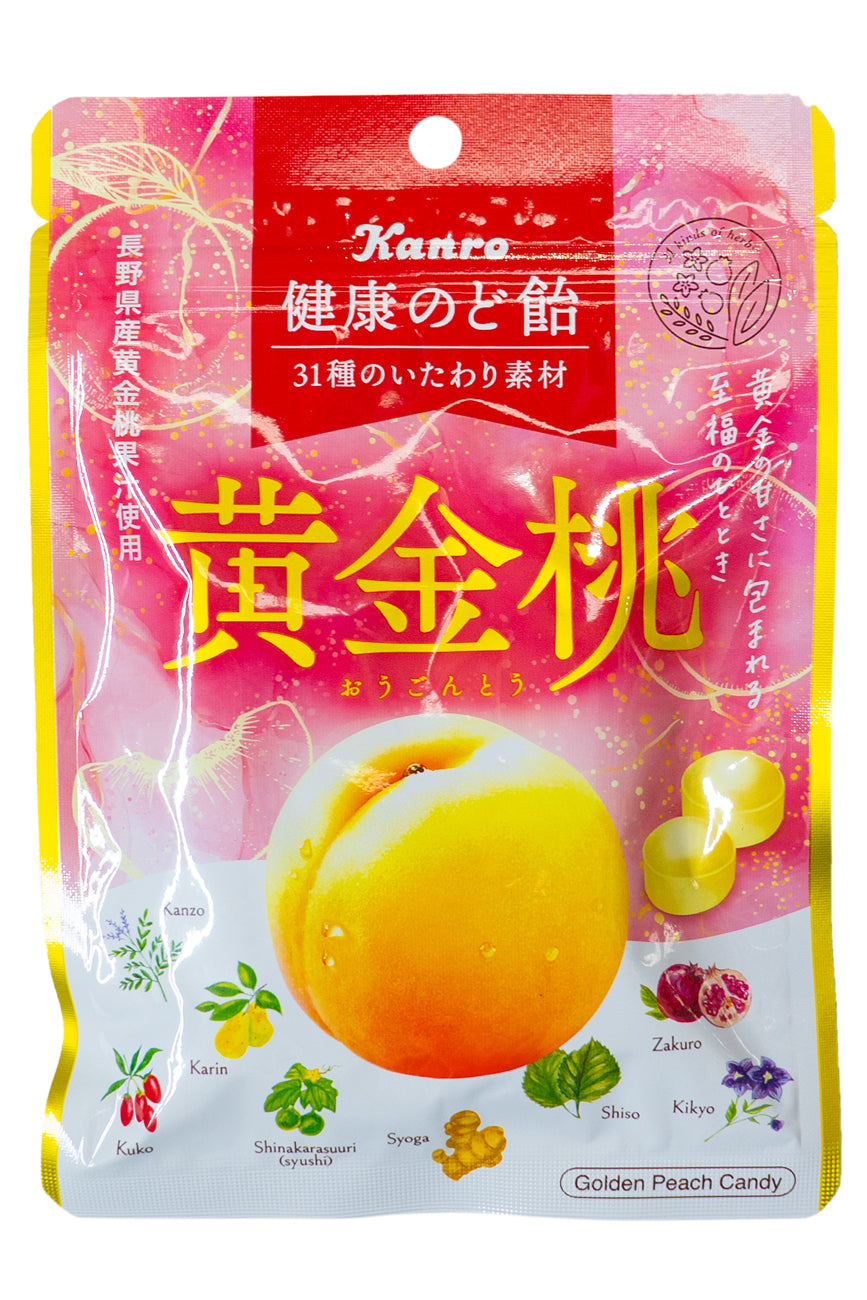 KANRO Kenko Nodoame Throatlozenge Ougontou Yellow Peach 80g-Ichiba Junction – ichibajunction