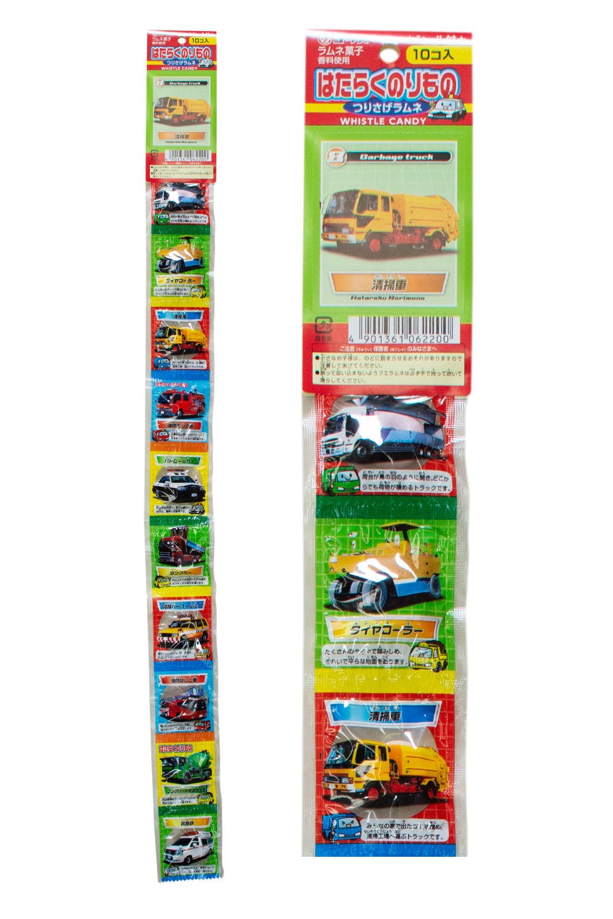 Coris Assorted Fue Ramune(Whistle Soda Pops) with Vehicle Pictures ...