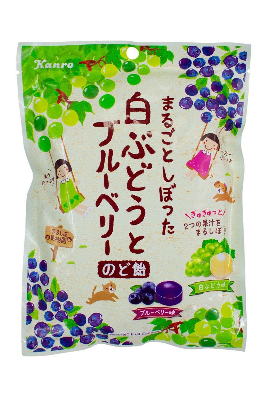 Kanro Marugoto Shibotta Grape & Blueberry Nodoame CANDY 80g - Ichiba Junction – ichibajunction